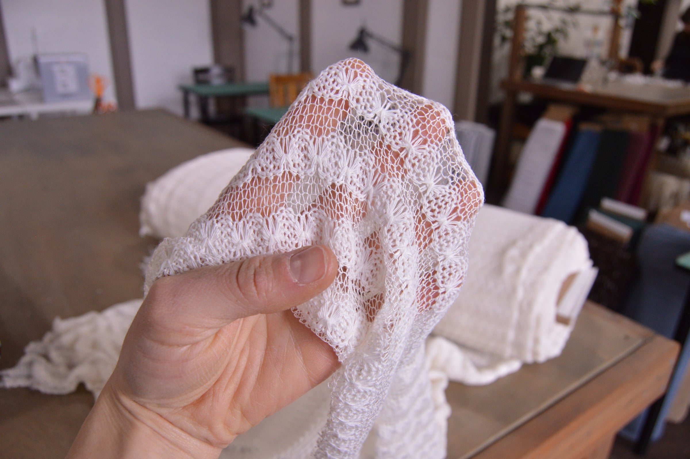 Deadstock Sweater Knit | Cream Lace | Salt Lake Sewciety
