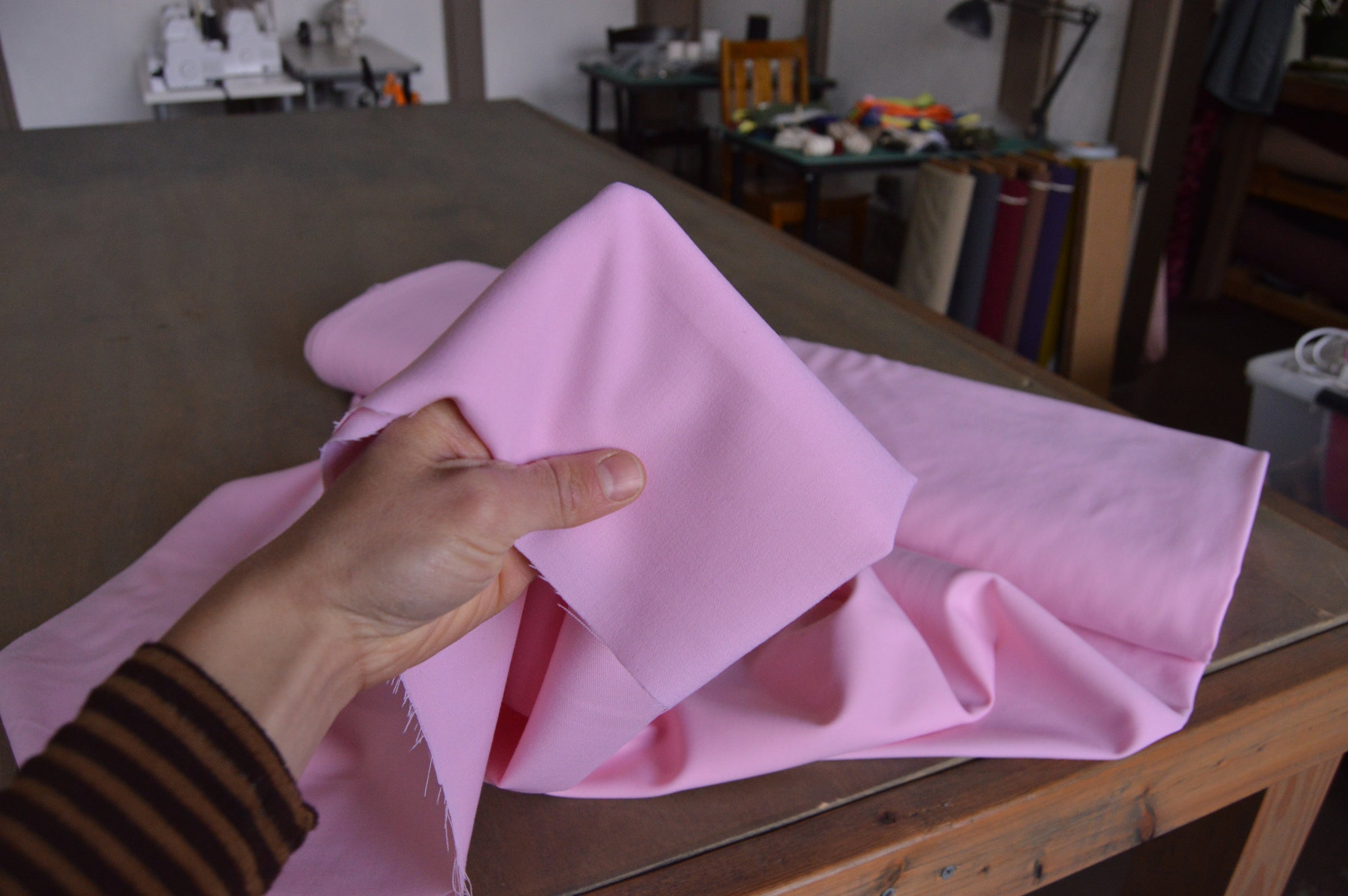 Deadstock Wool Gabardine | Bubblegum | Salt Lake Sewciety