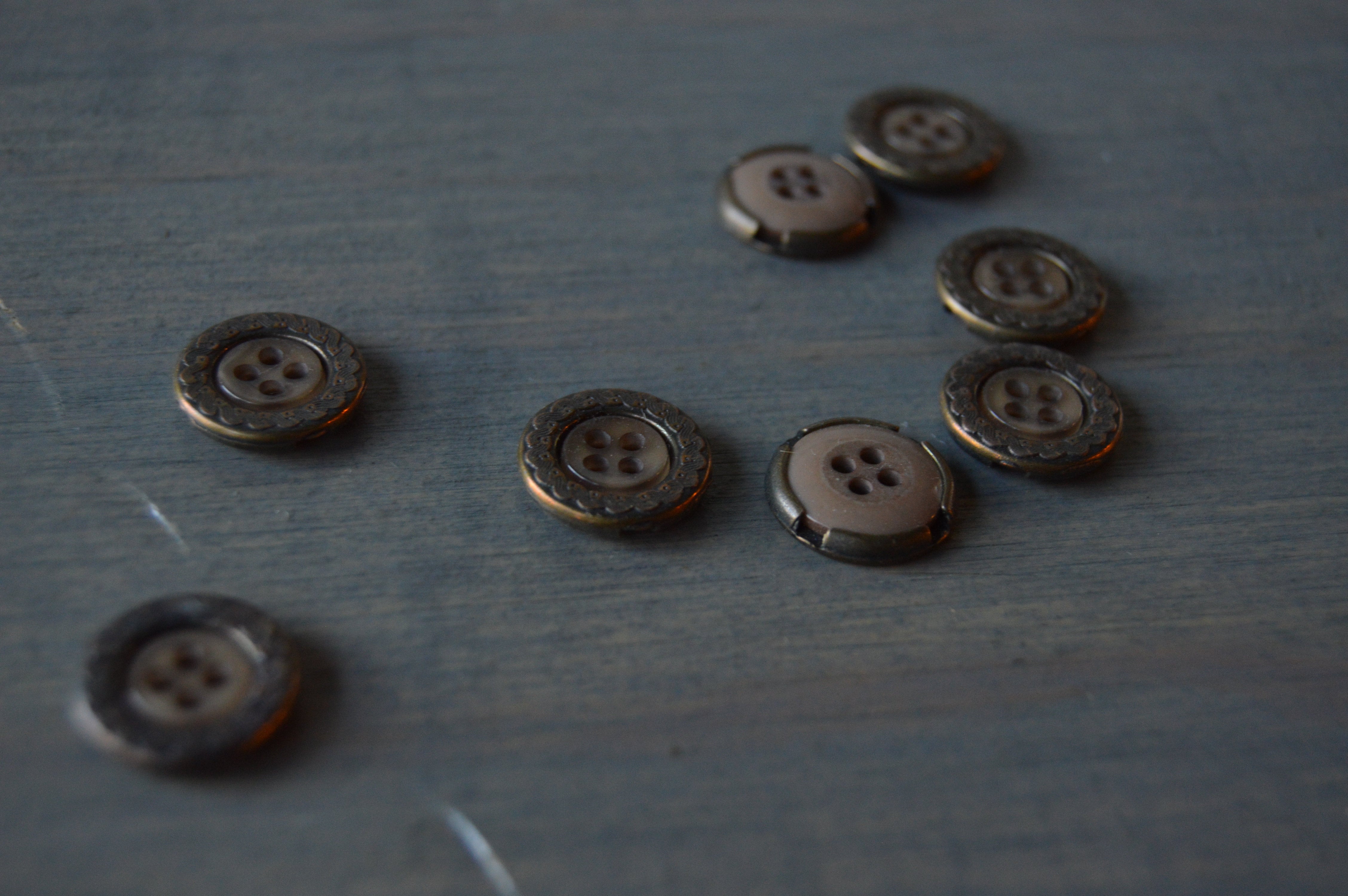 Antique Brass & Topaz Buttons (5/8") | Salt Lake Sewciety