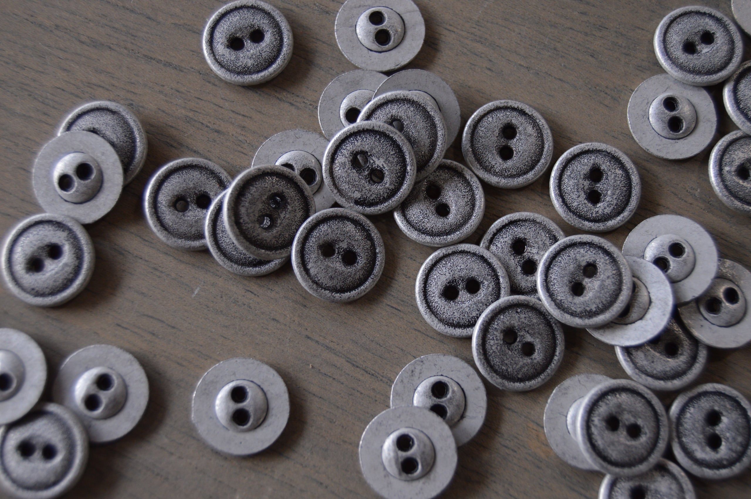 Textured Matte Silver Button (5/8") | Salt Lake Sewciety