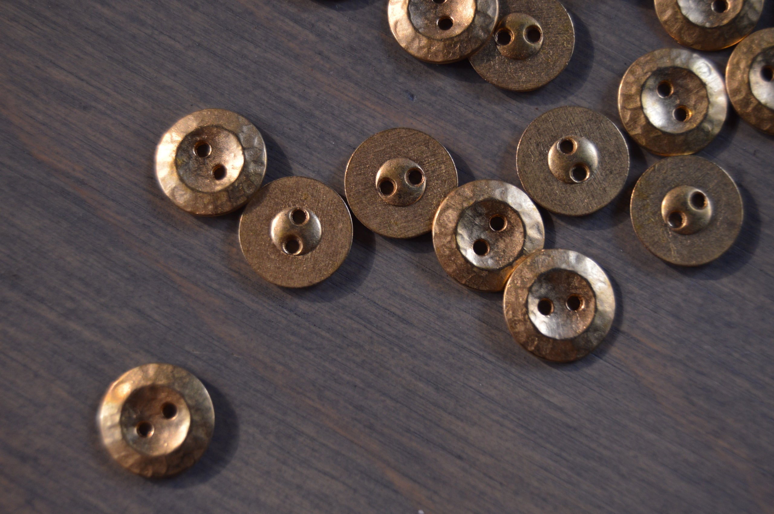 Hammered Gold Metal Shirt Buttons (5/8") | Salt Lake Sewciety